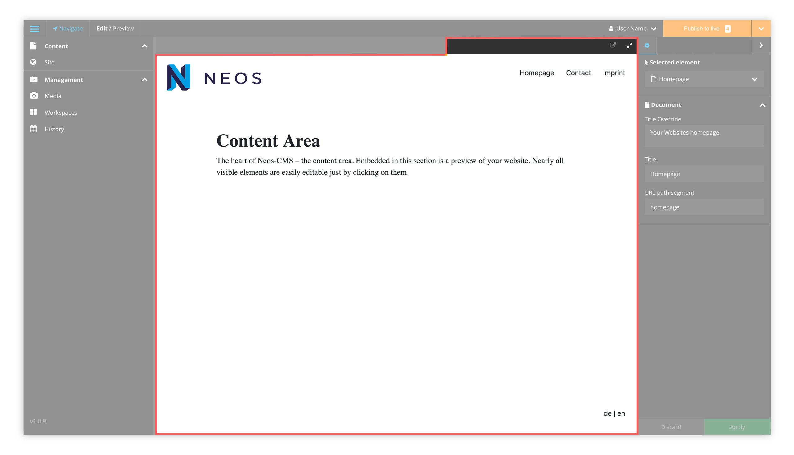 The Administration Interface - Editor Documentation - Docs - Neos.io